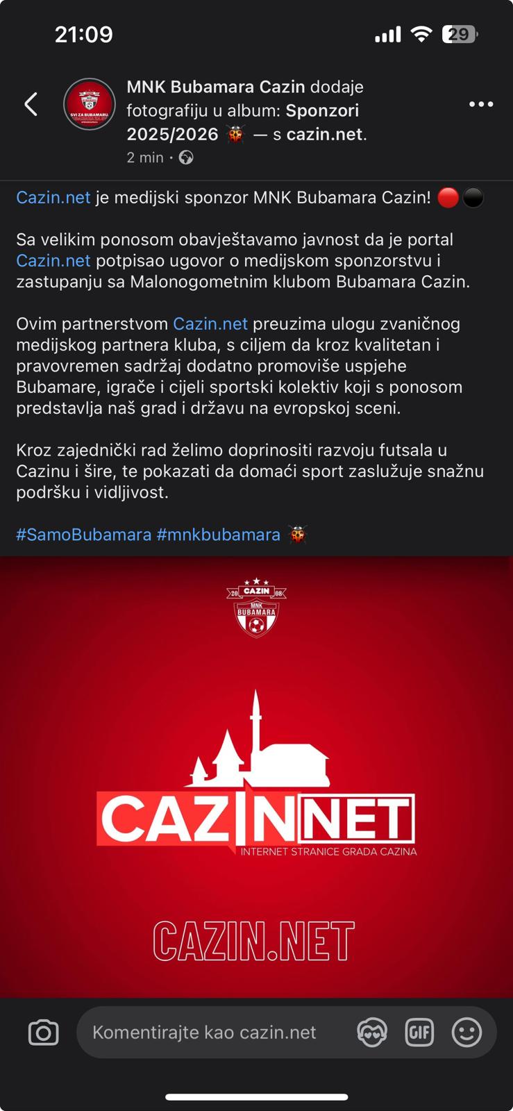 Bubamara i cazin.net zajedno u novoj sezoni | Cazin.NET